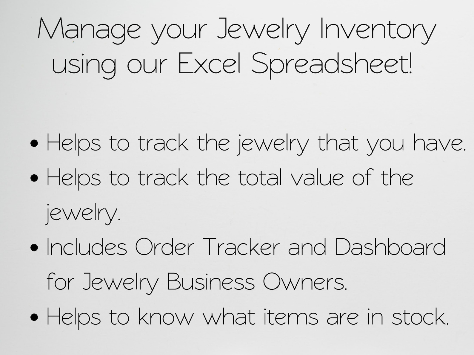 Jewelry Inventory Tracker, Jewelry Making Planner List Excel ...