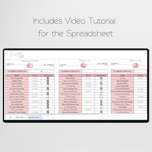 Bucket List Template Excel Spreadsheet, Bucket List Journal, Bucket ...