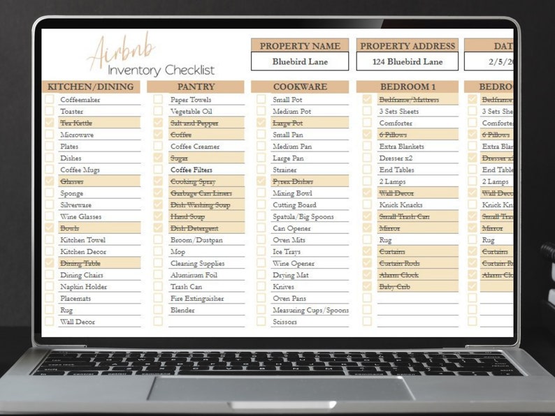 Inventory Checklist Template for Rental Property Management - Etsy