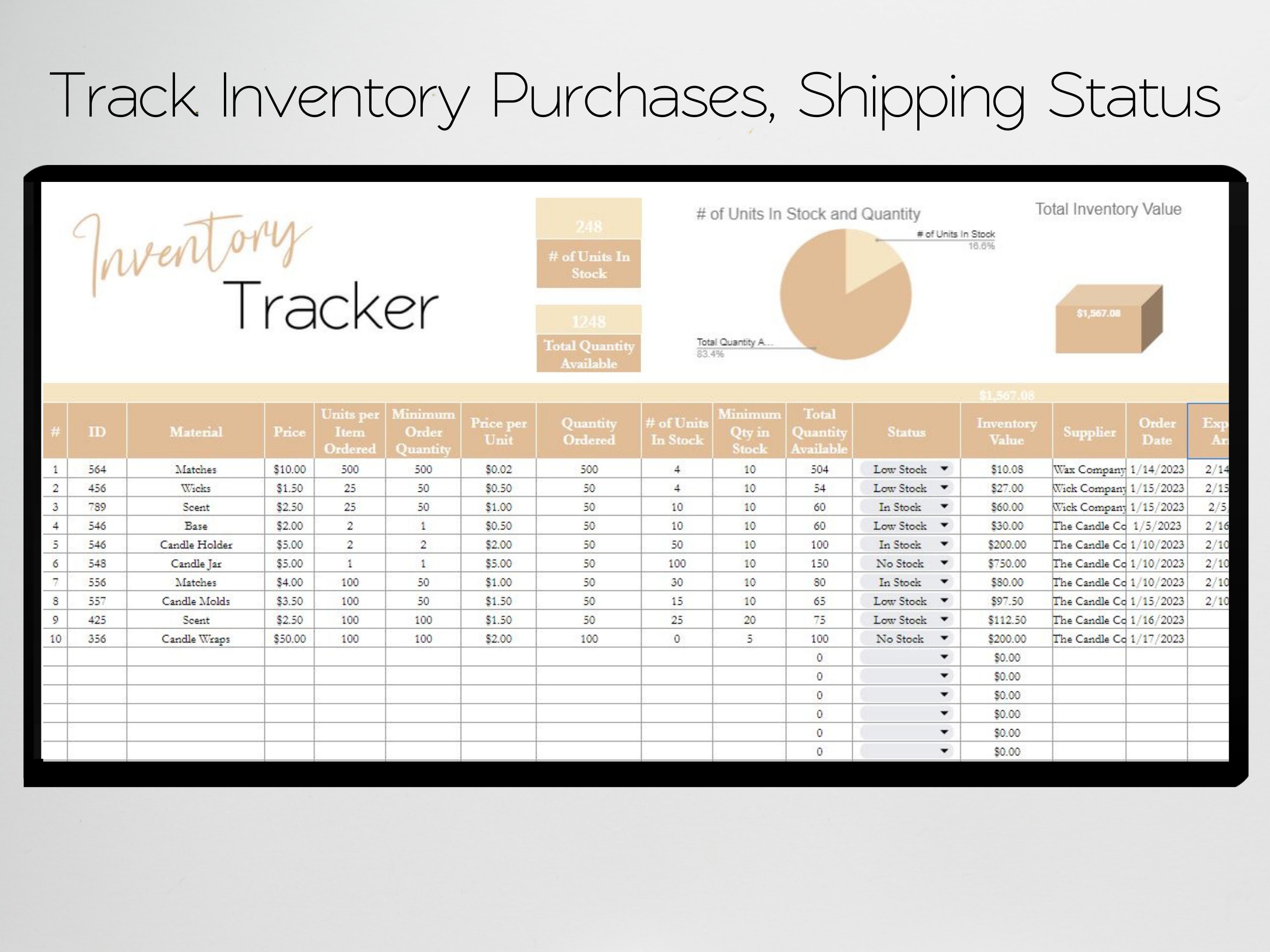 Inventory Spreadsheet Google Sheets, Inventory Tracking Spreadsheet ...