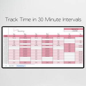 Time Blocking Template Google Sheet, Time Blocking Planner Excel ...