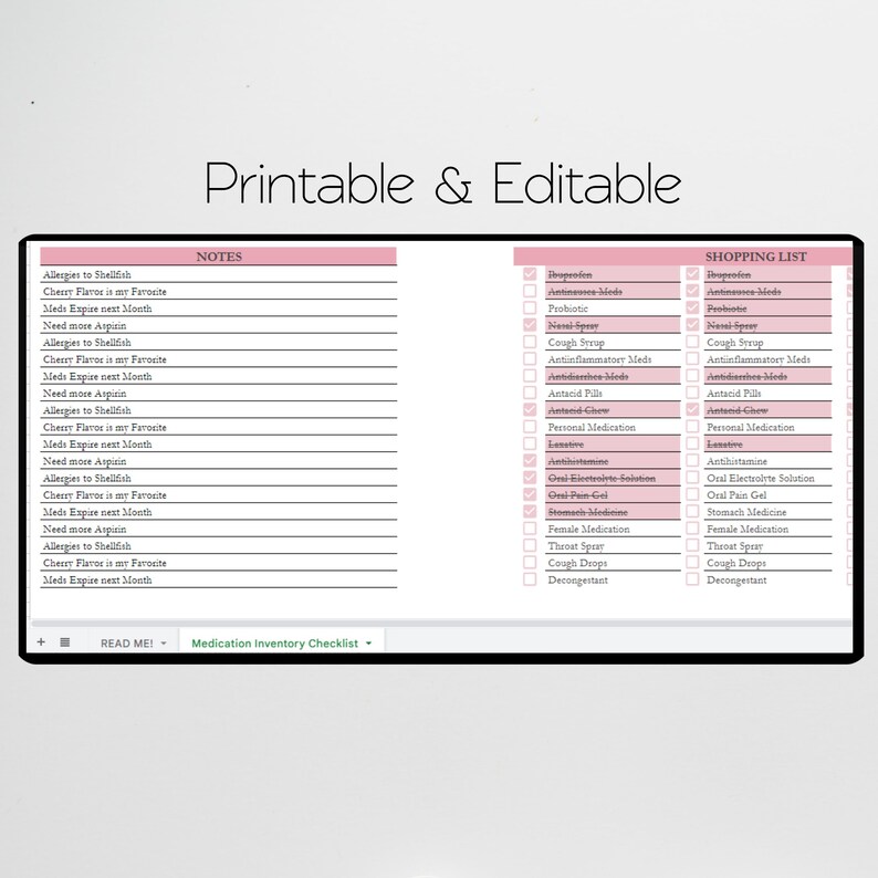 Medication Checklist, Medication Tracker, Daily Medication Log ...