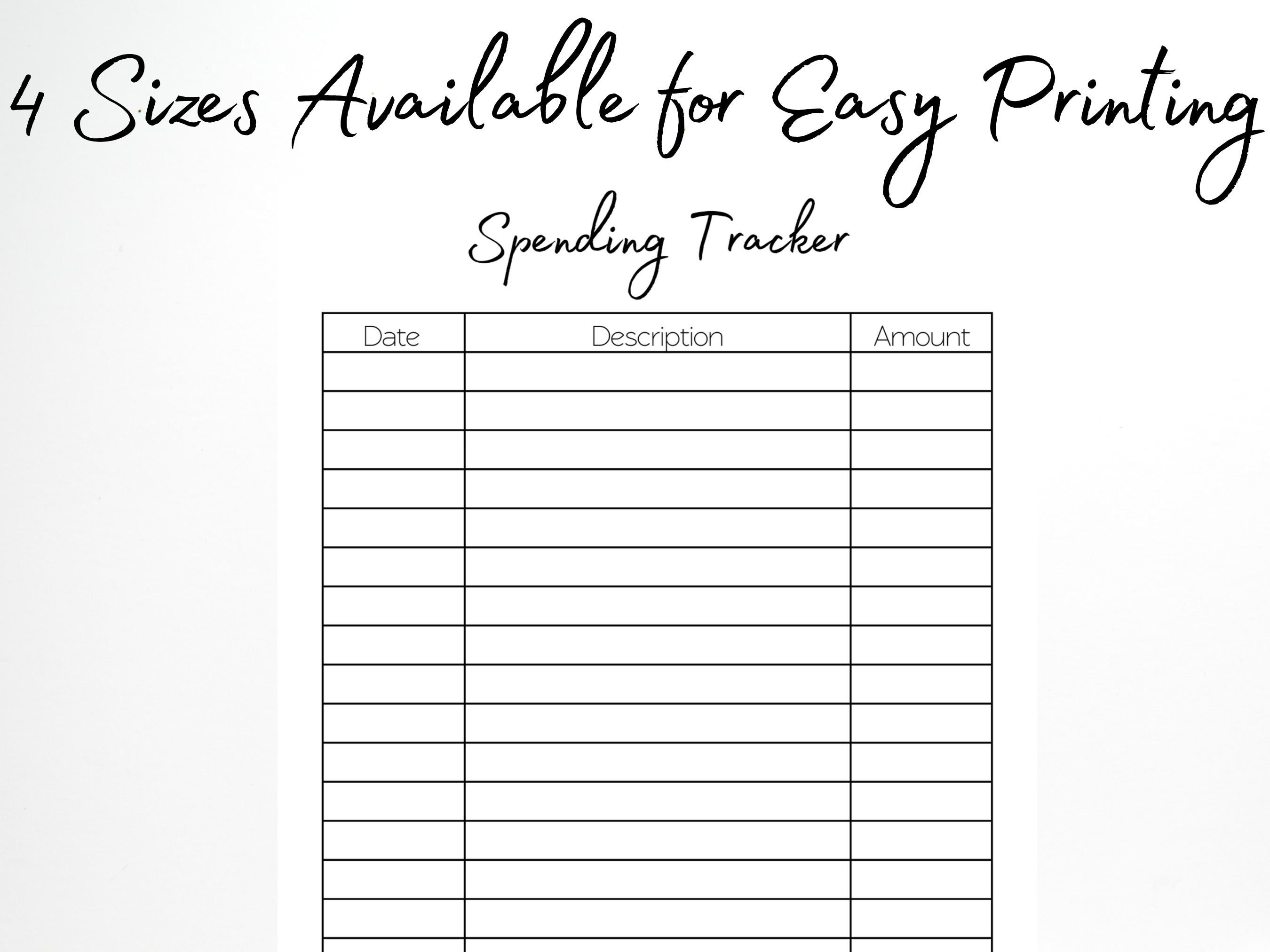 Spending Tracker Template, Spending Tracker Printable, Spending Tracker ...