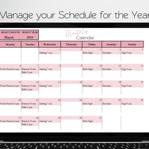 Monthly Calendar Google Sheet, Monthly Calendar Template, Calendar ...