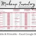 Makeup Inventory Management Makeup Artist Makeup Planner - Etsy