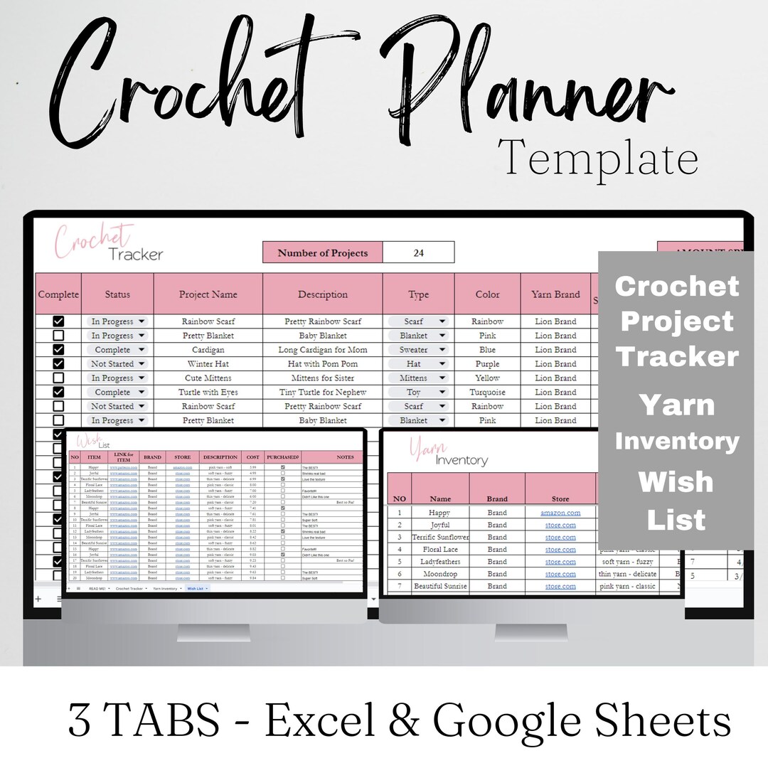 Crochet Planner, Crochet Tracker, Crochet Project Planner, Crochet ...