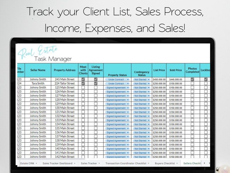 Real Estate Management Template Bundle Transaction Checklist - Etsy