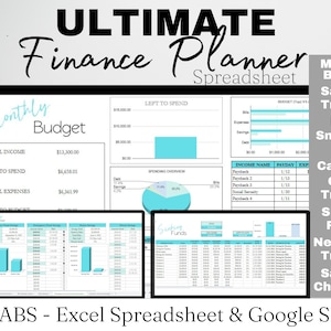 Ultimate Budget Bundle Spreadsheet, Financial Planner Spreadsheet ...