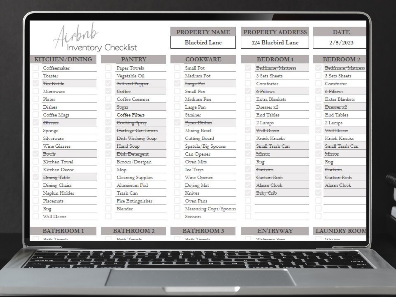 Furniture Inventory Checklist Template Checklist Inventory - Etsy