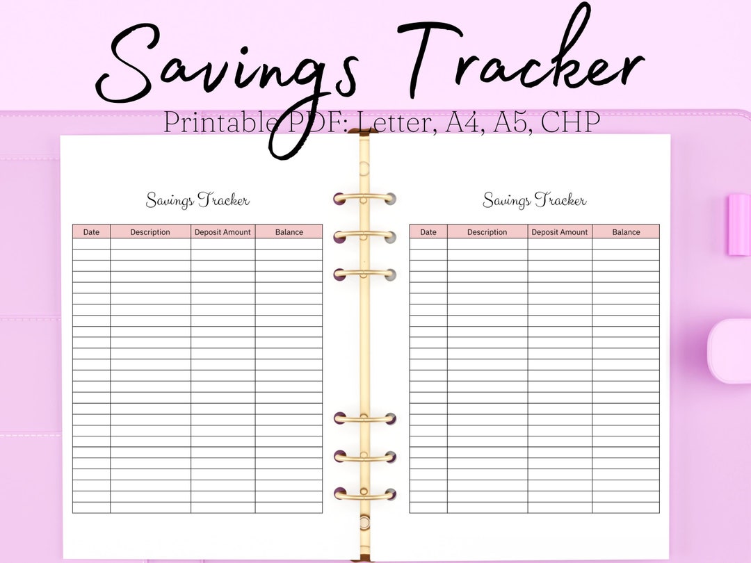Savings Tracker Printable, Savings Tracker Sheet, Savings Tracker PDF ...
