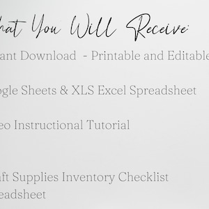 Craft Supplies Inventory Tracker Excel Spreadsheet Crafts Organization ...