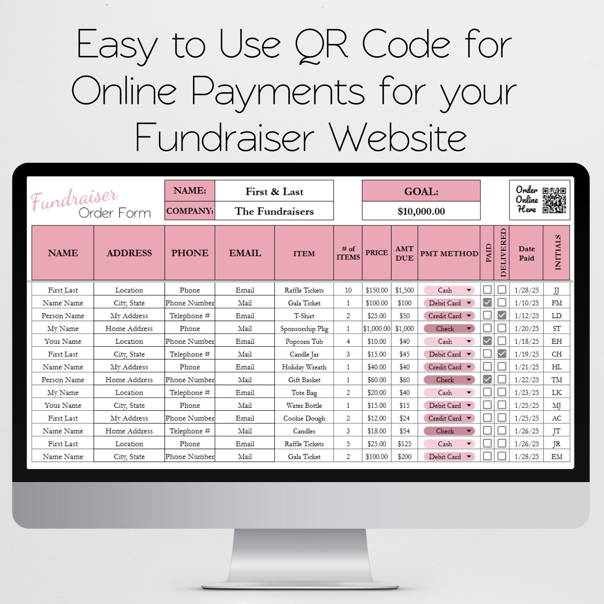 Fundraiser Tracker Spreadsheet Template, Fundraising Template Google ...