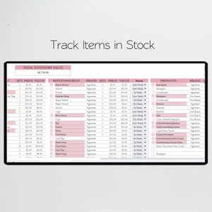 Salon Inventory Template, Salon Inventory Tracker Log, Beauty Salon ...