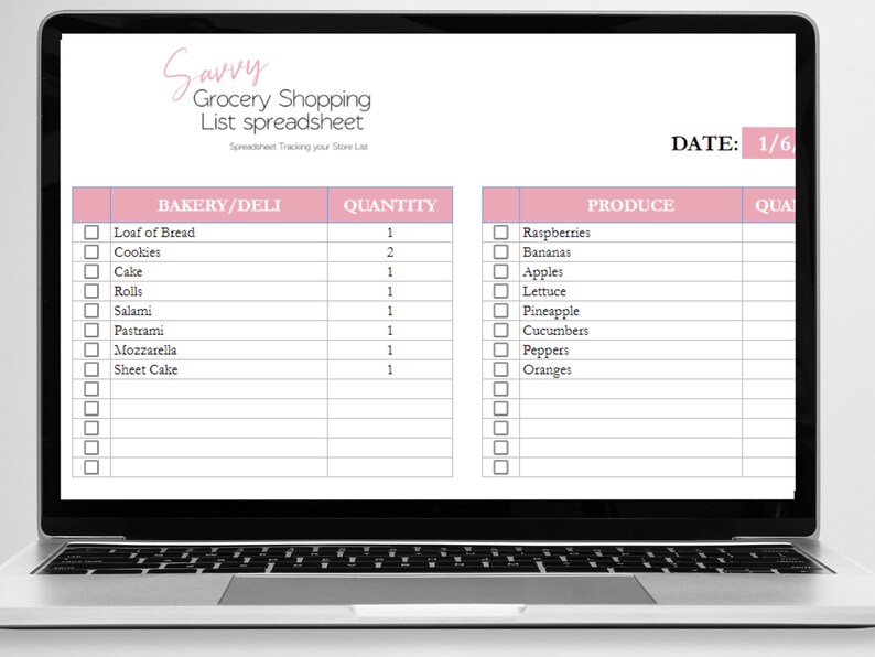 Grocery List Spreadsheet Grocery Shopping List Template - Etsy Grocery List Spreadsheet Grocery Shopping List Template - Etsy