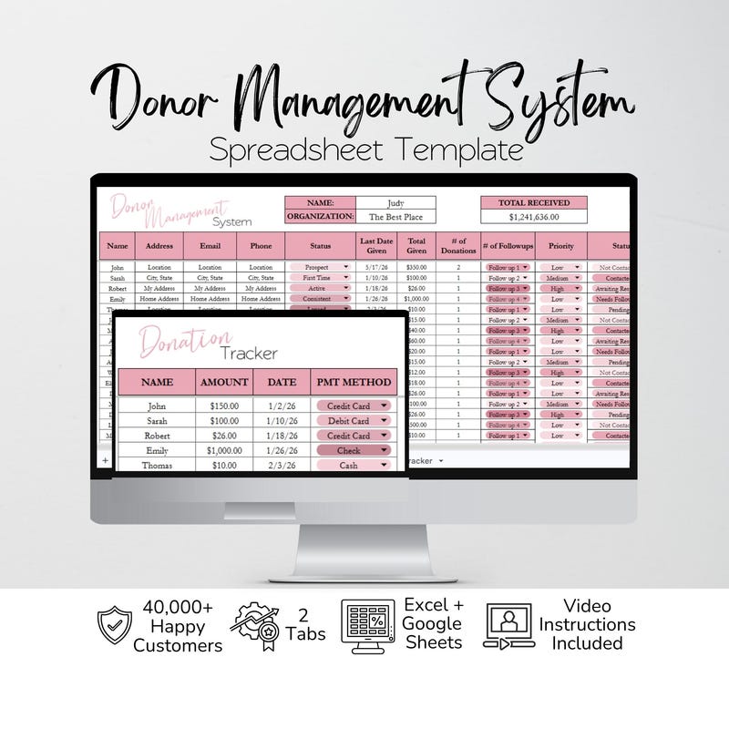 Google Sheets Nonprofit - Etsy