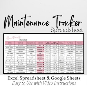 Maintenance Tracker Template, Service Schedule, Machine Maintenance ...