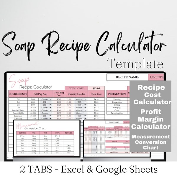 Soap Calculator Template - Etsy