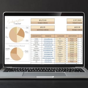 Monthly Subscription Tracker Google Sheets, Monthly Subscription ...