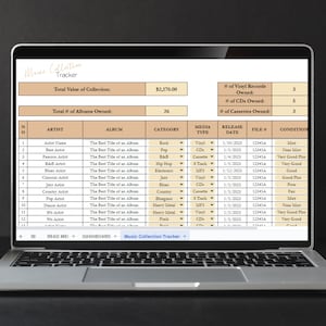 Music Collection Tracker Excel Spreadsheet, Music Tracker Google Sheets ...