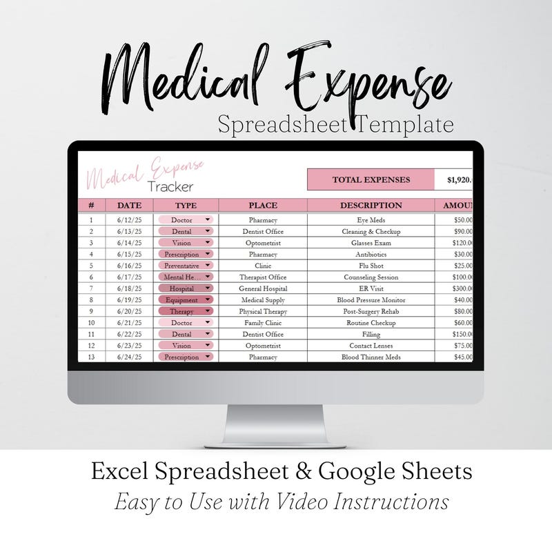 Expenditure Spreadsheet - Etsy