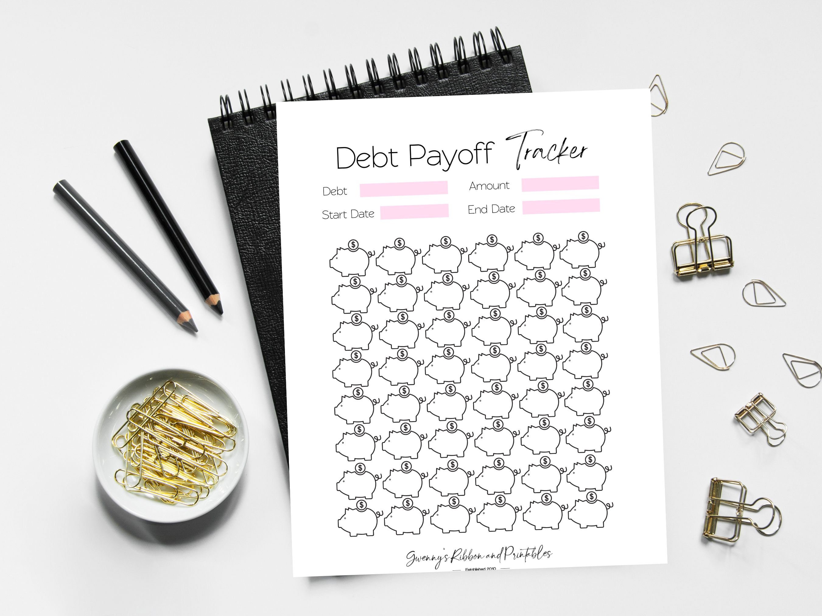Debt Payoff Tracker Piggy Bank Printable PDF Debt Printable - Etsy