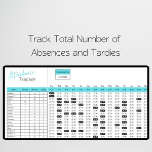 Attendance Log Attendance Tracker Excel Log School Class Template ...
