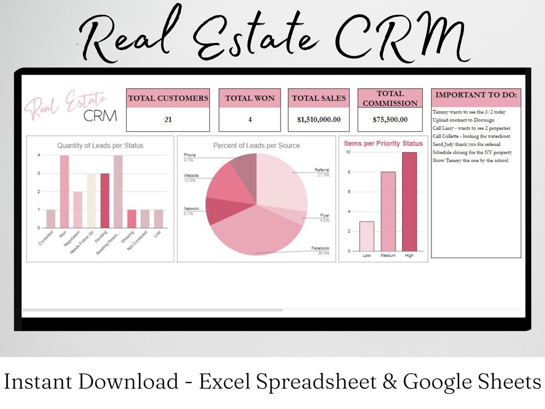 Realtor CRM, Realtor Client Tracker, Realtor Client Sheet, Realtor ...
