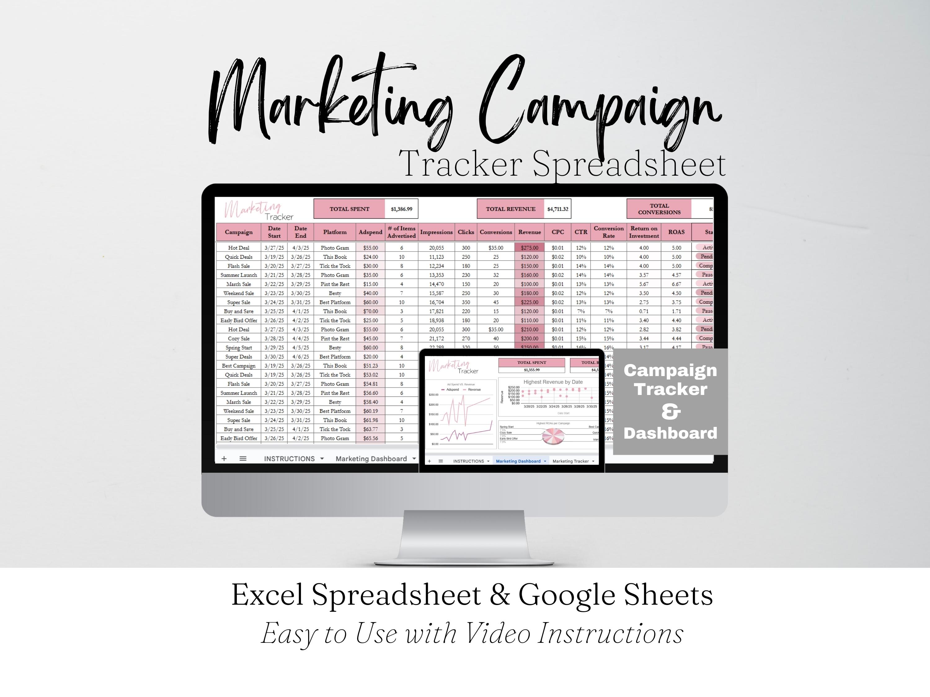 Marketing Campaign Tracker, Social Media Ads Performance Tracker ...