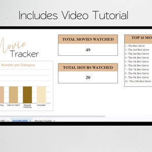 Movie Tracker Excel Spreadsheet, Movies Tracking Google Sheets, Film ...