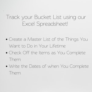 Bucket List Template Excel Spreadsheet, Bucket List Journal, Bucket ...