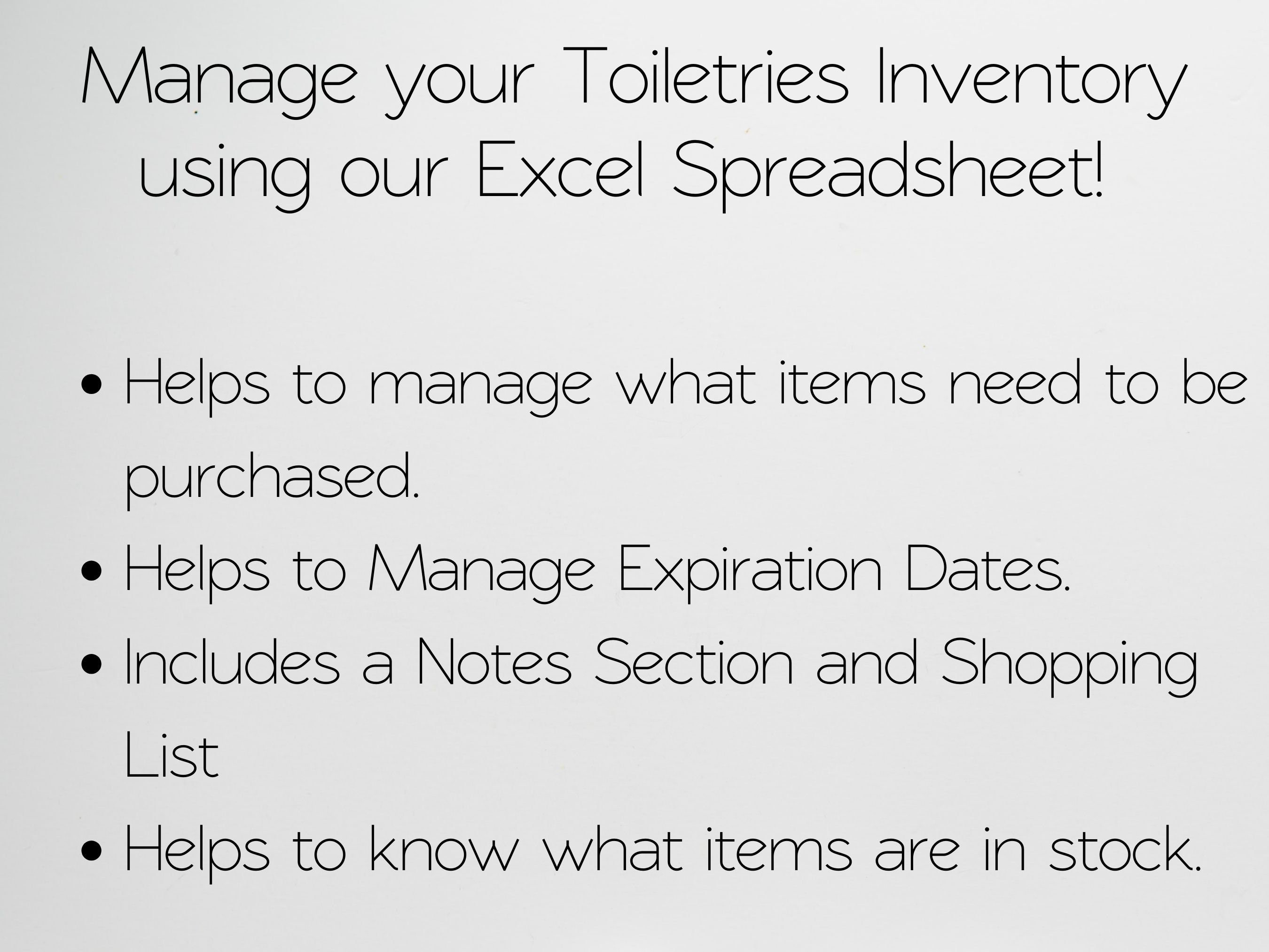 Toiletries Inventory Toiletries Packing List for Travel - Etsy