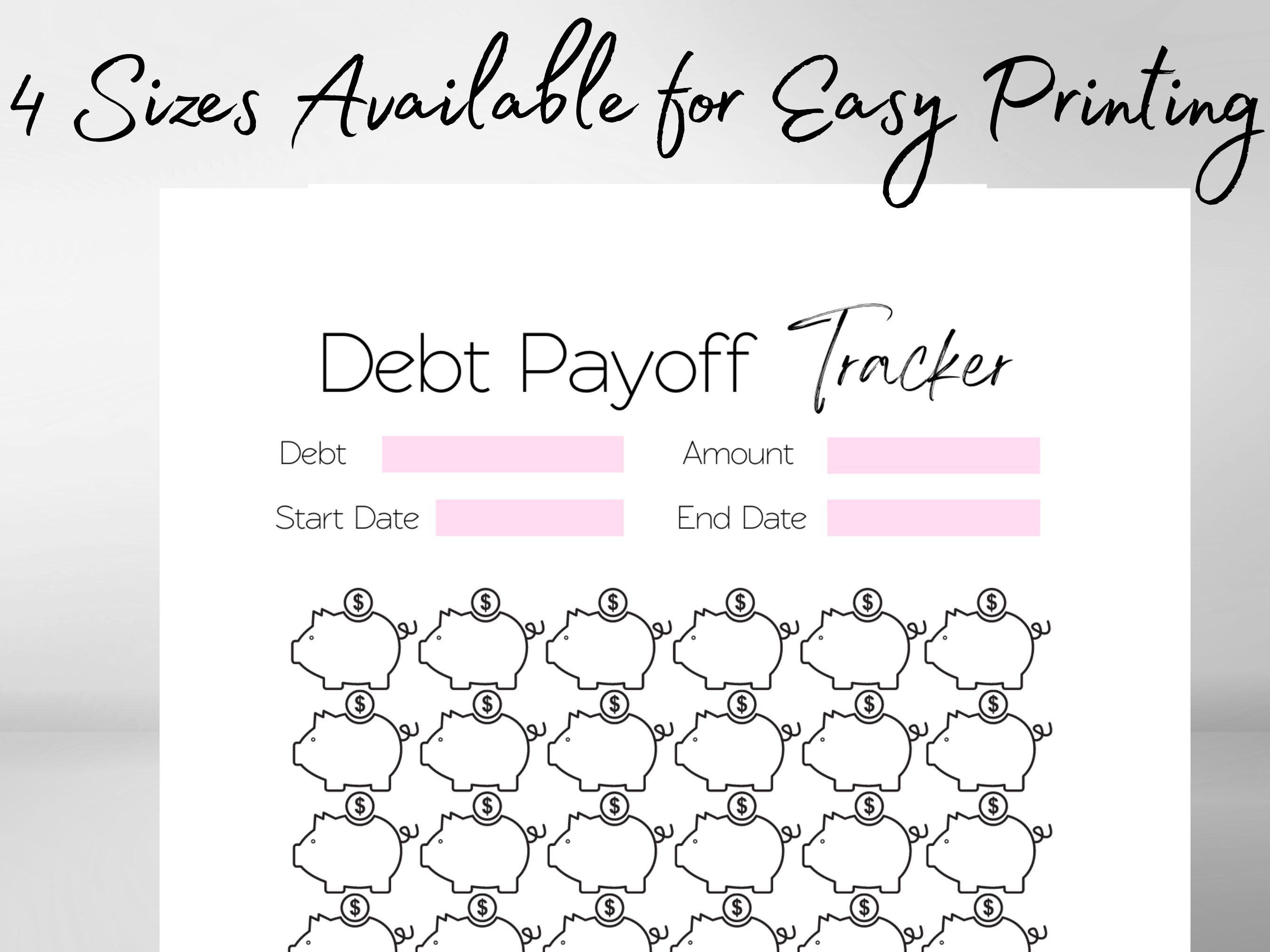 Debt Payoff Tracker Piggy Bank Printable PDF Debt Printable - Etsy