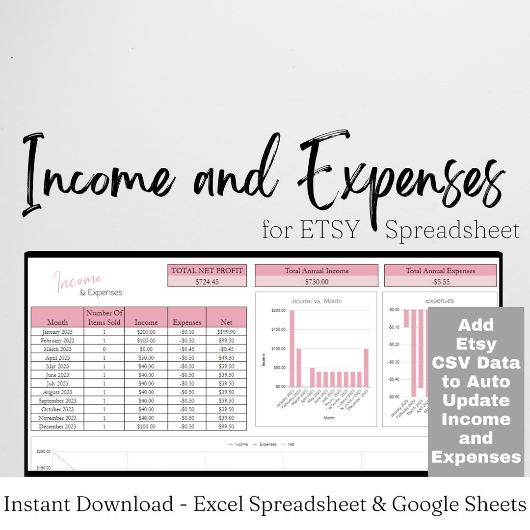 Income and Expense Tracker Excel Income and Expenses Tracker for Etsy ...