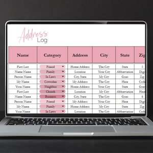 Address Tracker Template Excel Spreadsheet, Address Book, Address Log, Contact Directory, Client ...