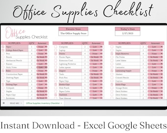 Office Supplies List Template