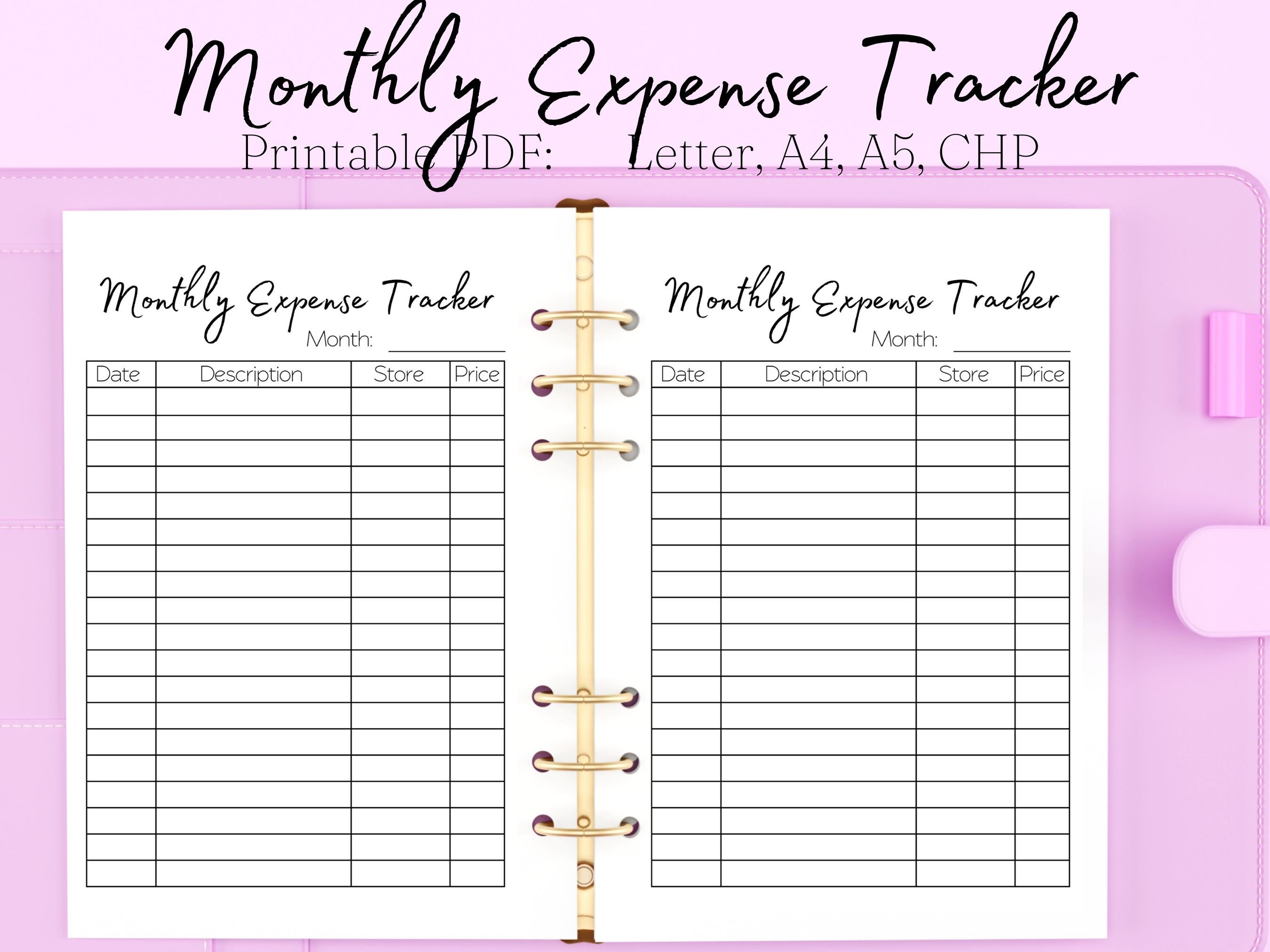 Monthly Expense Tracker Printable, Monthly Expense Sheet, Monthly ...