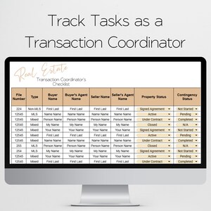 Realtor Transaction Checklist, Real Estate Excel Spreadsheets ...