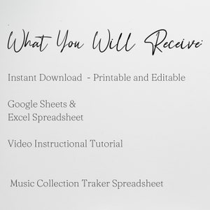 Music Collection Tracker Excel Spreadsheet, Music Tracker Google Sheets ...