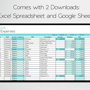 Income and Expense Spreadsheet, Profit and Loss Google Sheets, Profit ...