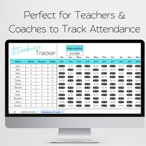 Attendance Log Attendance Tracker Excel Log School Class Template ...