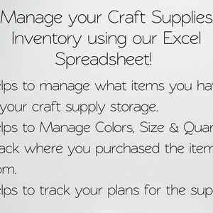 Craft Supplies Inventory Tracker Excel Spreadsheet Crafts Organization ...