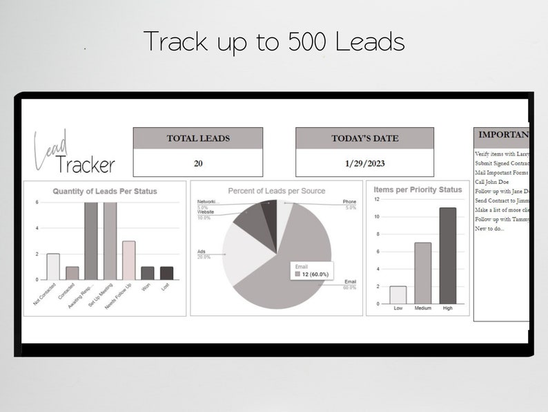 Lead Tracker Excel, Lead Tracker Google Sheet, Lead Tracking ...