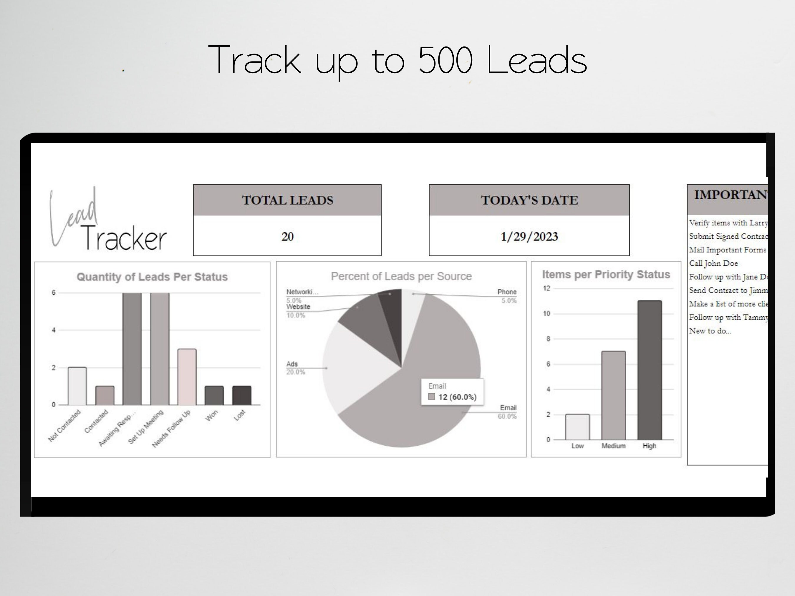 Lead Tracker Excel, Lead Tracker Google Sheet, Lead Tracking ...