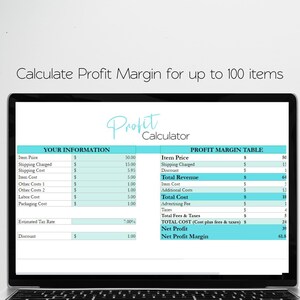 Profit Margin Tracker, Product Pricing Sheet, Product Price Spreadsheet ...