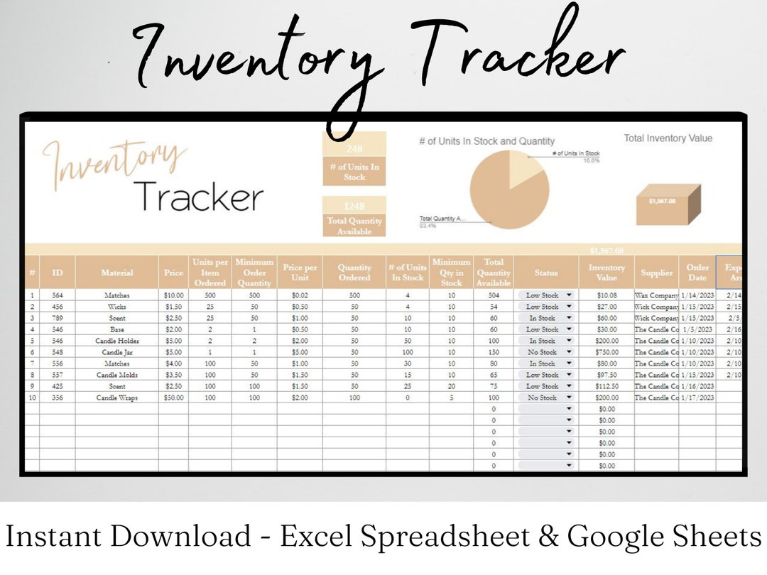 Inventory Spreadsheet Google Sheets, Inventory Tracking Spreadsheet ...