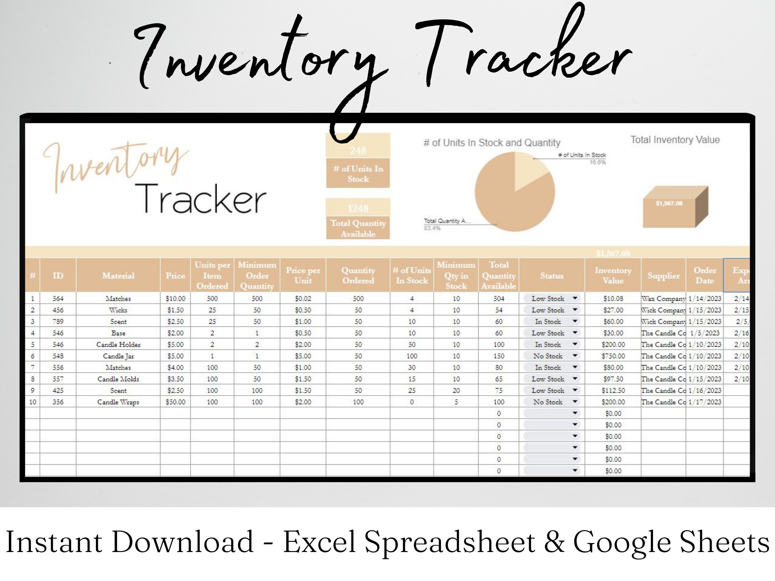 Inventory Spreadsheet Google Sheets, Inventory Tracking Spreadsheet ...