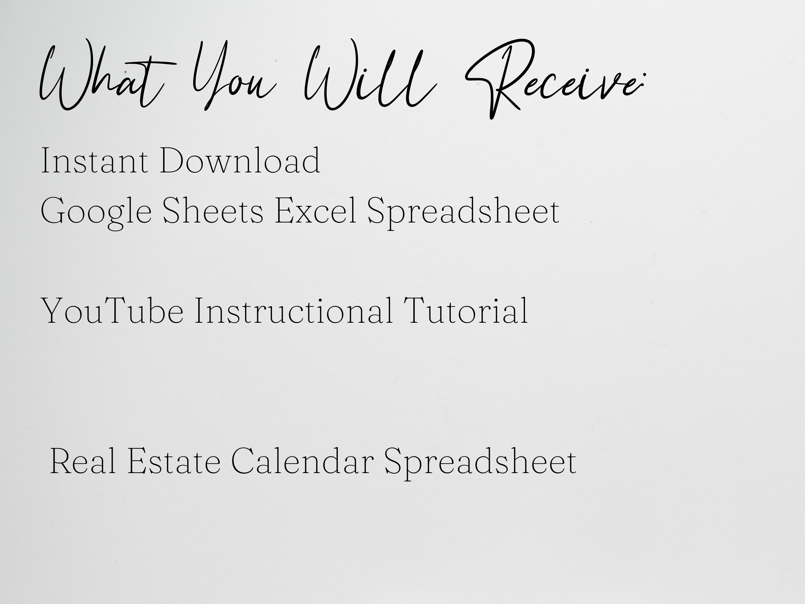 Real Estate Calendar Google Sheet Template, Real Estate Monthly ...
