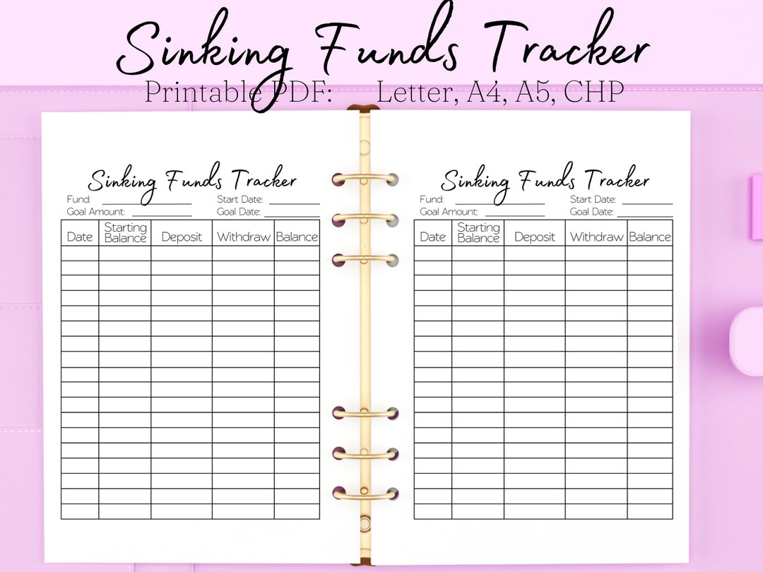 Sinking Funds Tracker Printable, Sinking Fund Printable, Sinking Fund ...