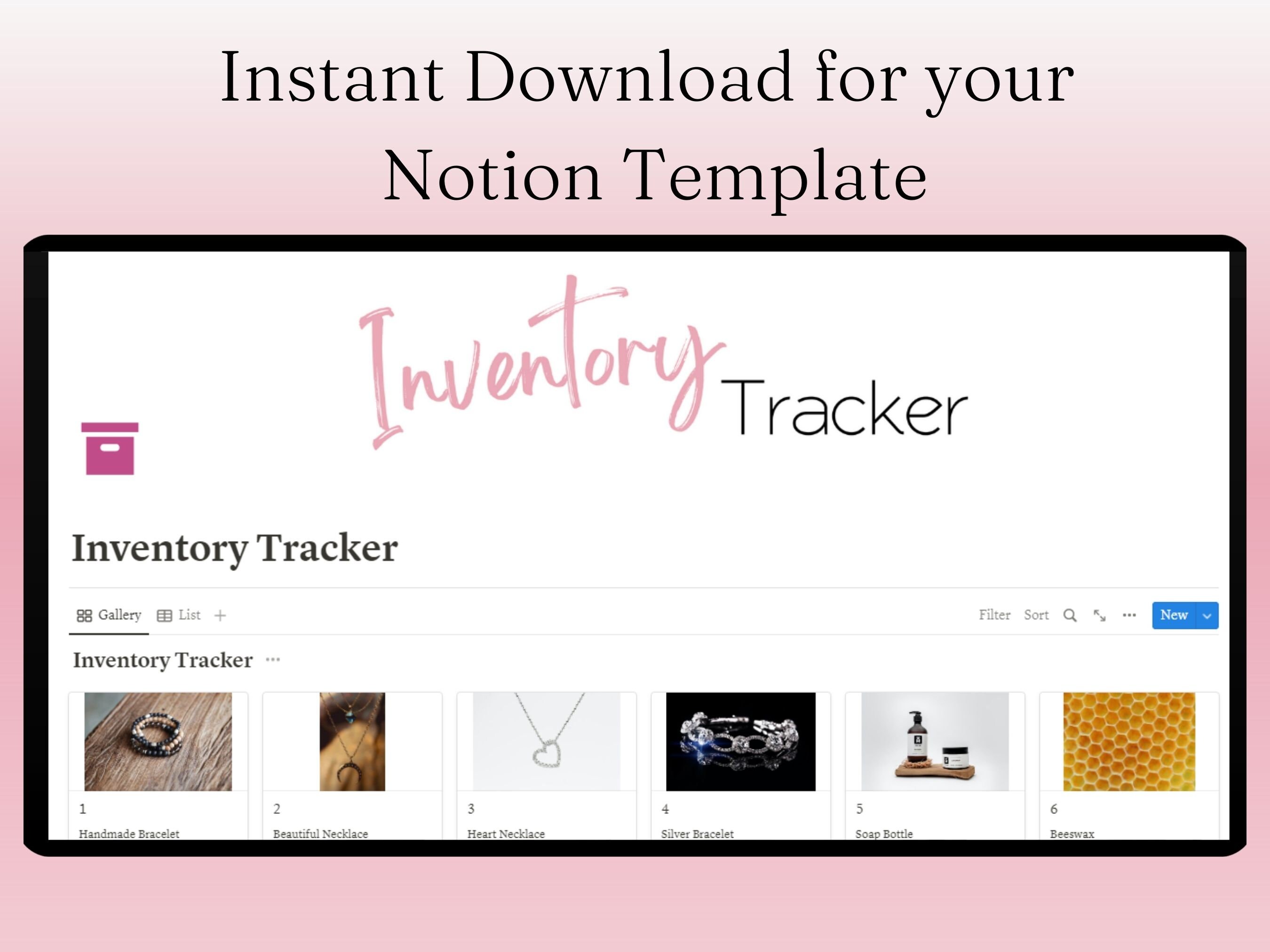 Inventory Tracker Notion Inventory List, Notion Template Inventory Log ...