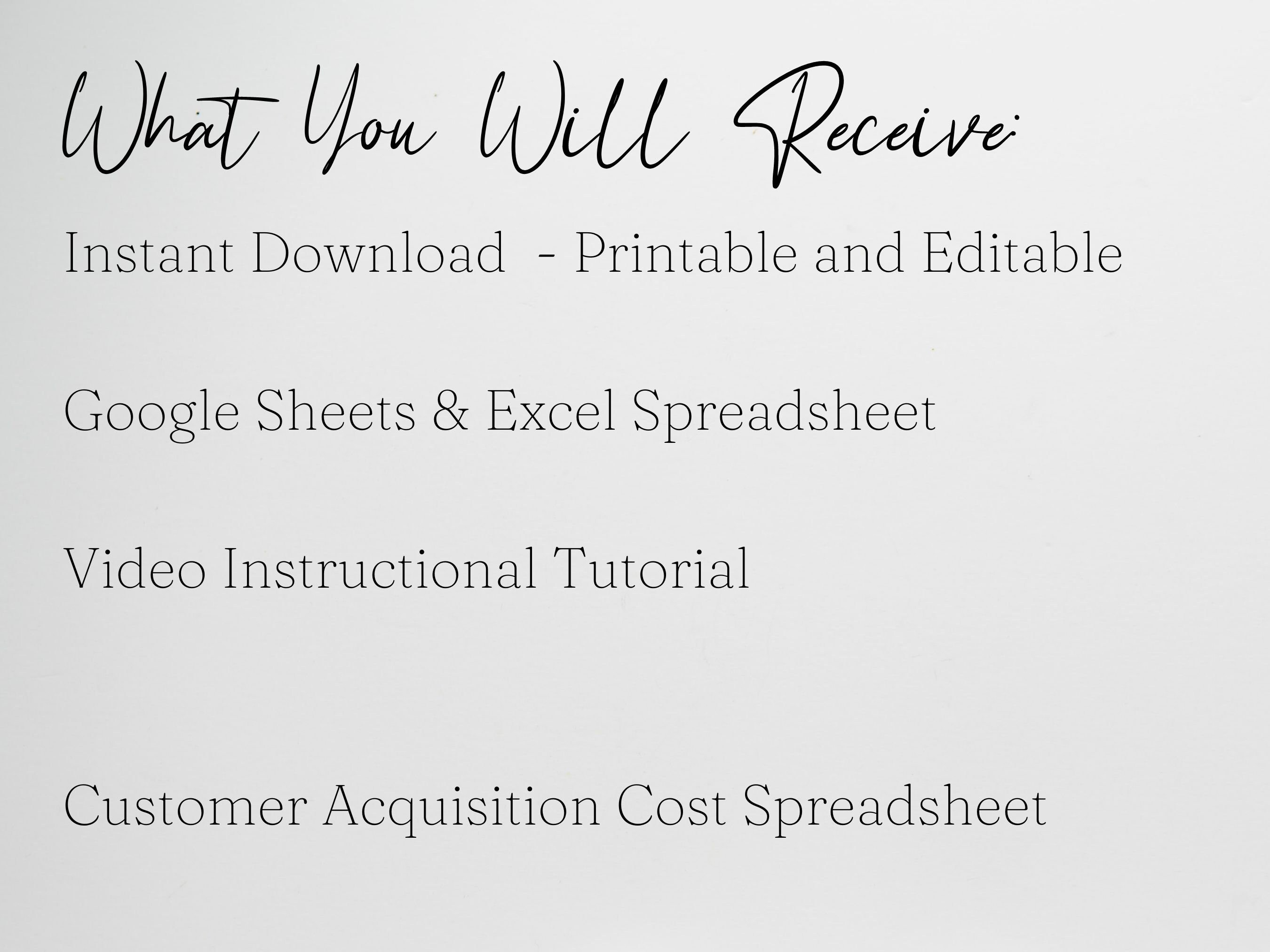 Customer Acquisition Cost Template Excel Spreadsheet Google Sheets ...